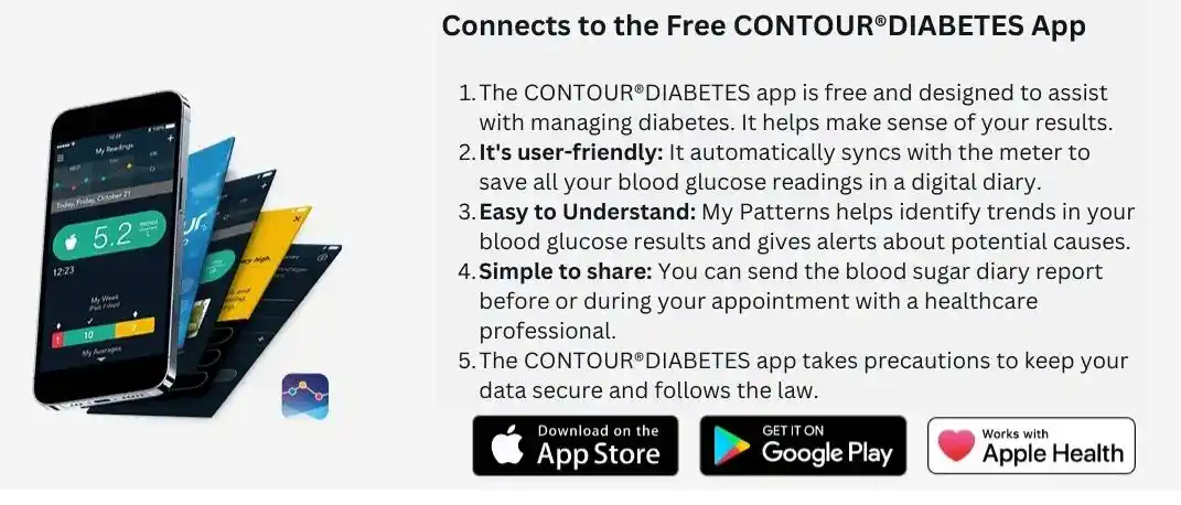 Contour Plus One Glucometer for Blood Sugar Test | TIsta